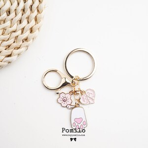 Keychain for Women Cute Enamel Car Keychain for Girls Korean Pink Bunny ...
