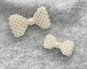 Pearl Hair Bow - Etsy