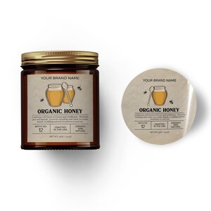 Editable HONEY Label, Round Jam Label, Honey Label Printable, Homemade ...