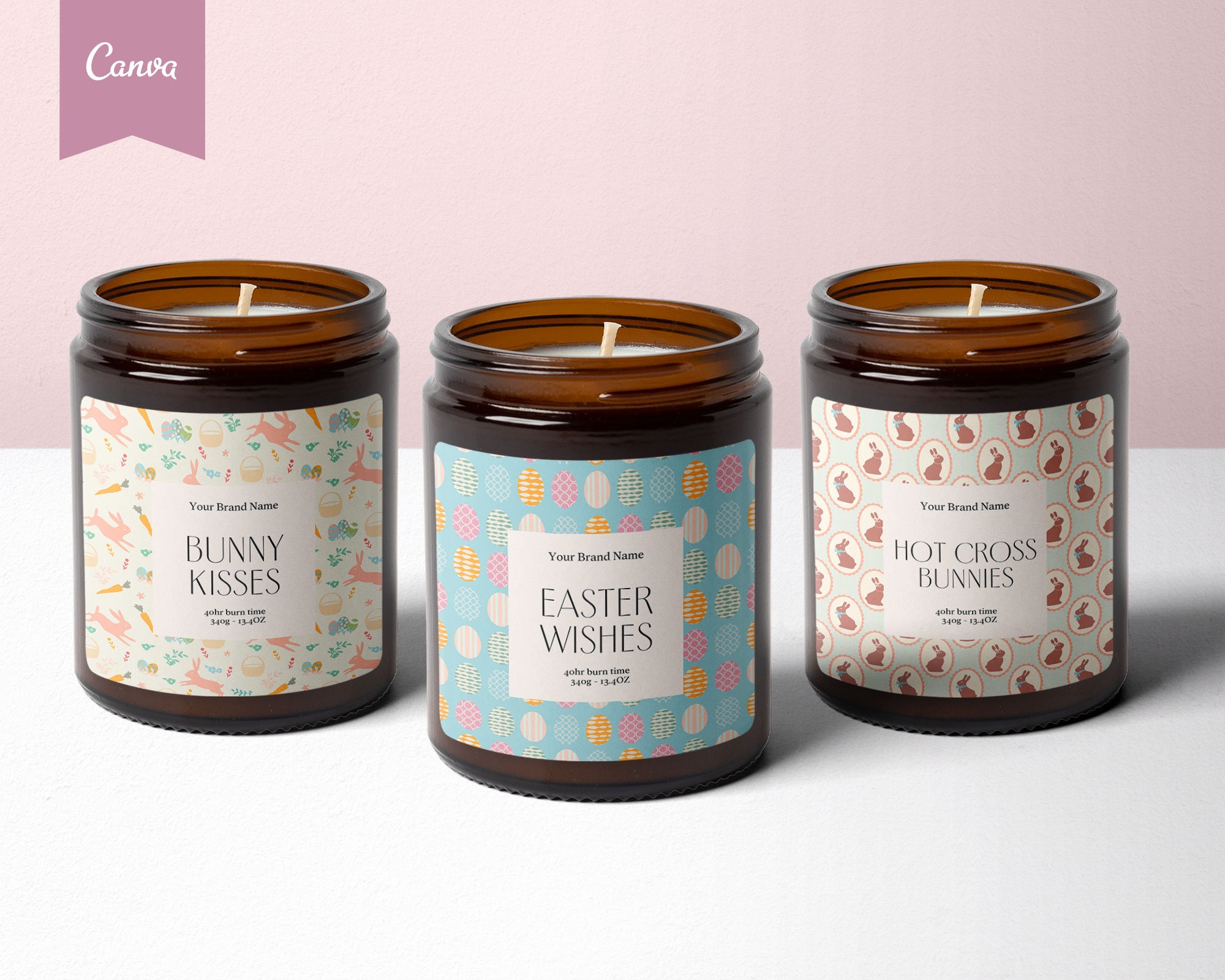 SPRING Editable Candle Label EASTER Candle Label Design - Etsy
