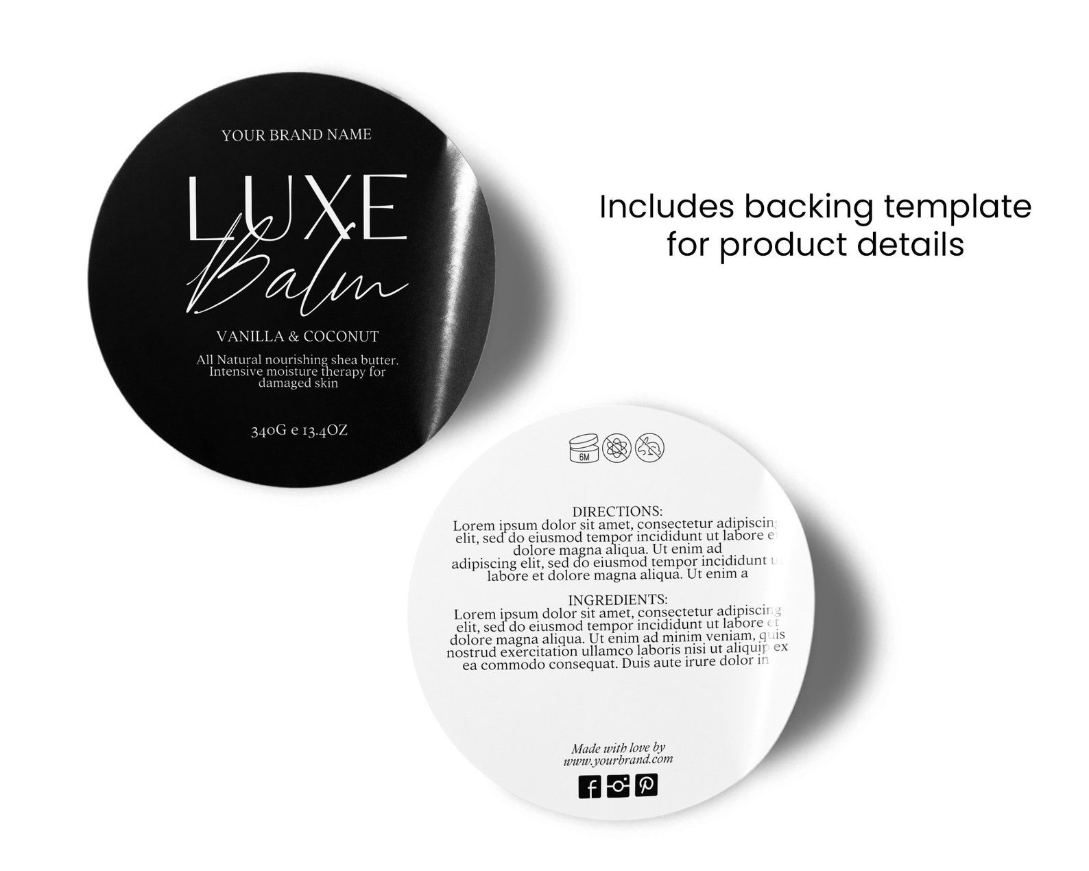 Editable Cosmetic Jar Label Template, DIY Cosmetics Label, Cosmetics ...