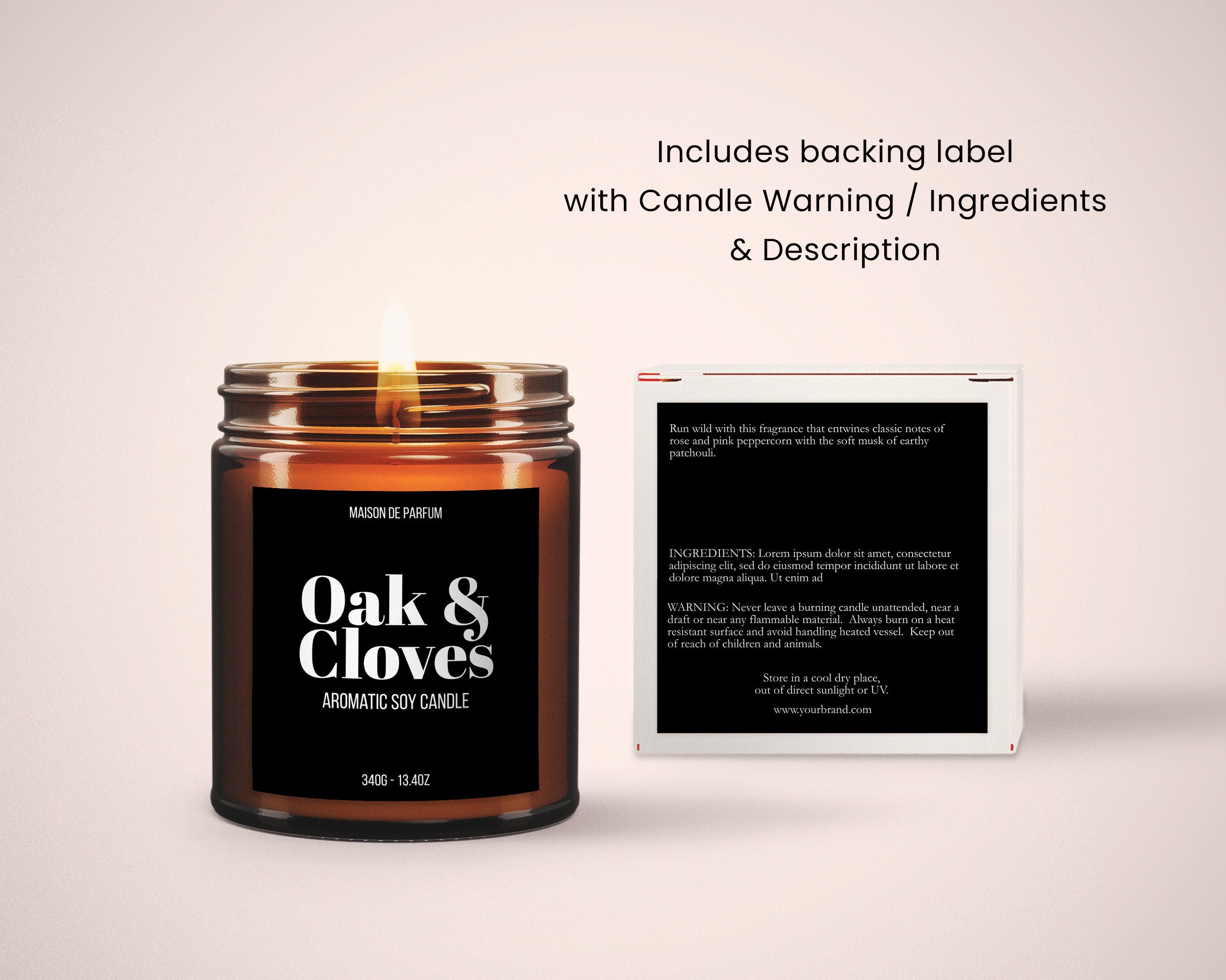 Editable Candle Label Candle Label Design Candle Sticker | Etsy
