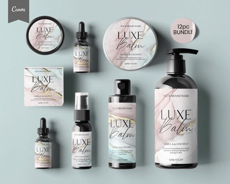 Editable Cosmetic MEGA BUNDLE, Product Label Template, Diy Cosmetic ...