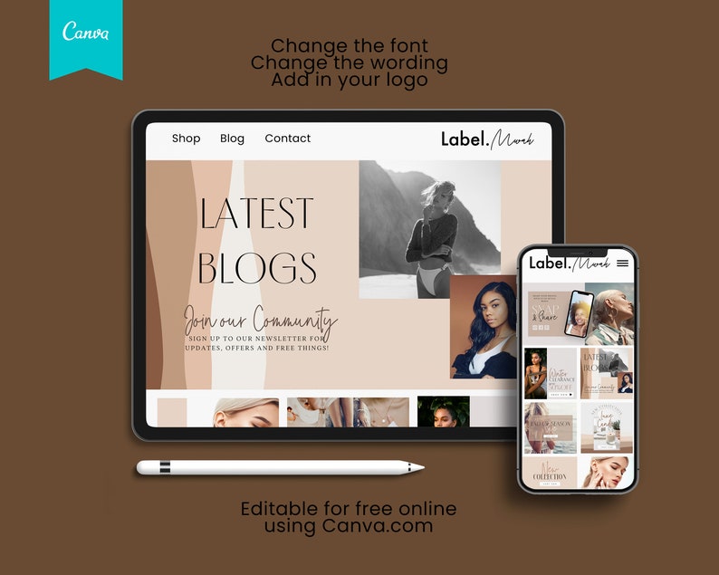 DIY Website Banner Templates, CANVA, Editable Banners, Custom Shopify ...