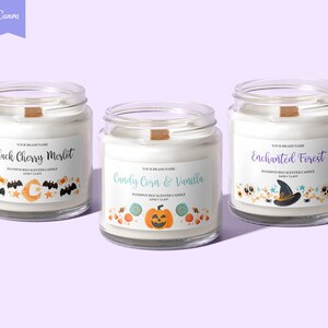 HALLOWEEN Editable Candle Label, SPOOKY Candle Label Design, Wax Melt ...