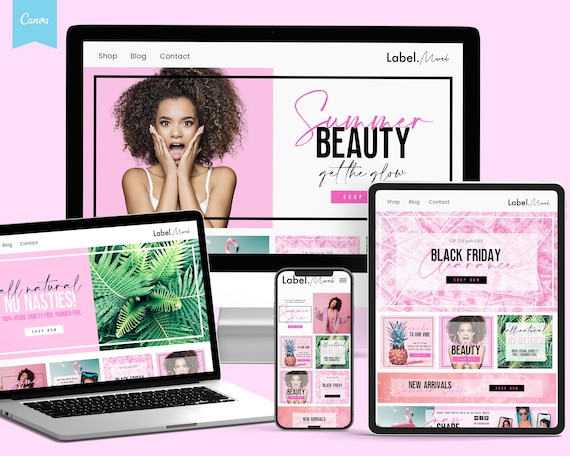 DIY Modern Website Banner Templates CANVA Editable Banners - Etsy