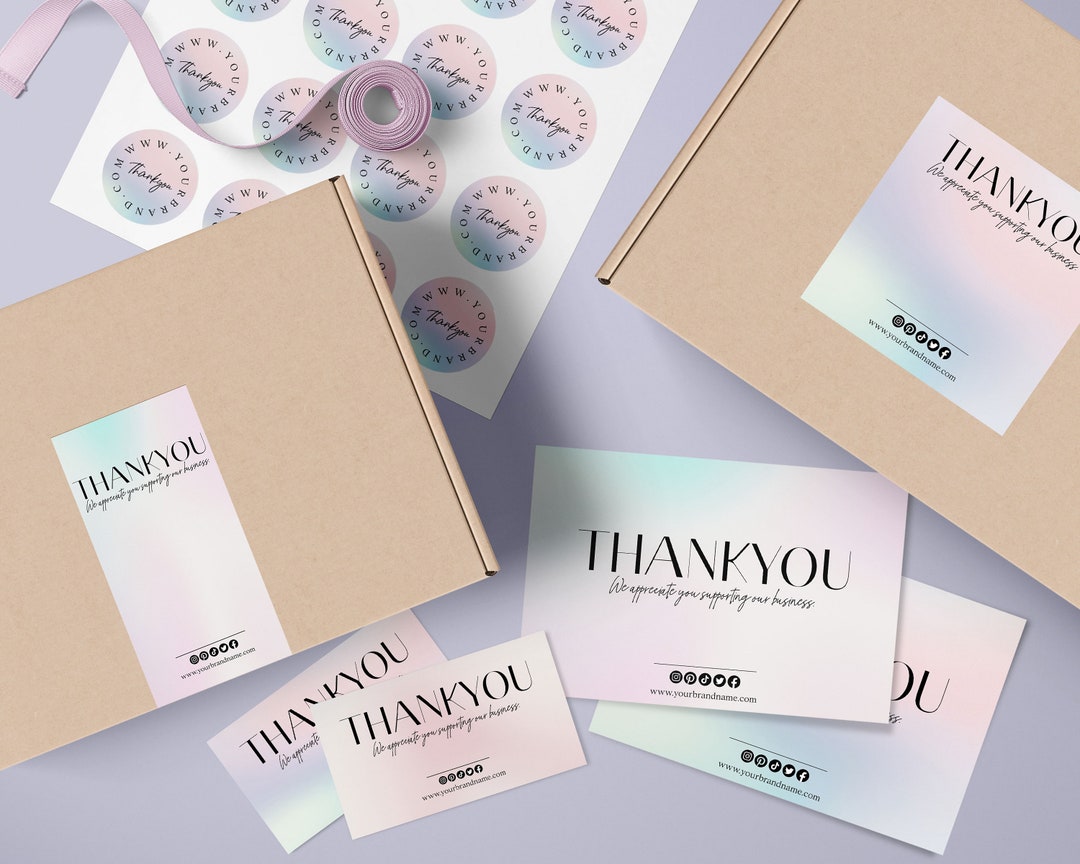 GRADIENT Branded Packaging Templates, MINIMAL Editable Box Seal ...