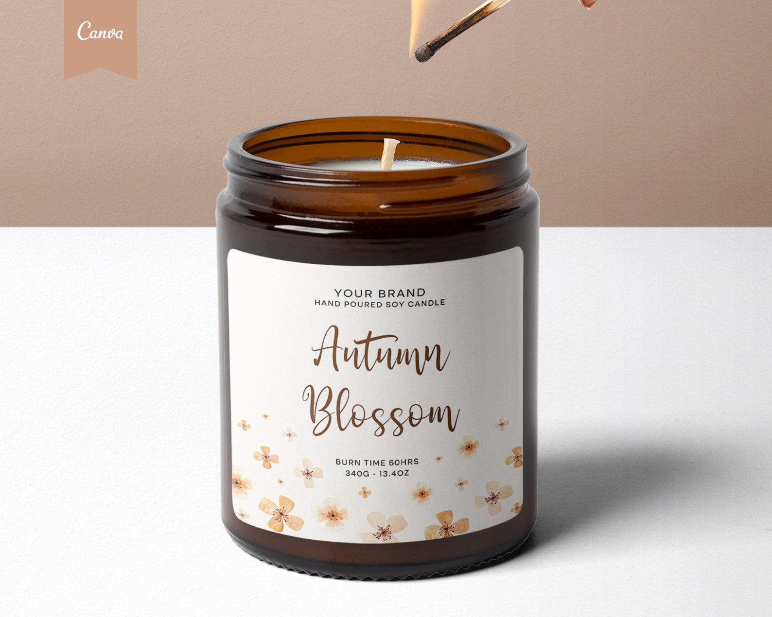 SEASONAL Editable Candle Label Fall Candle Label Design Wax - Etsy