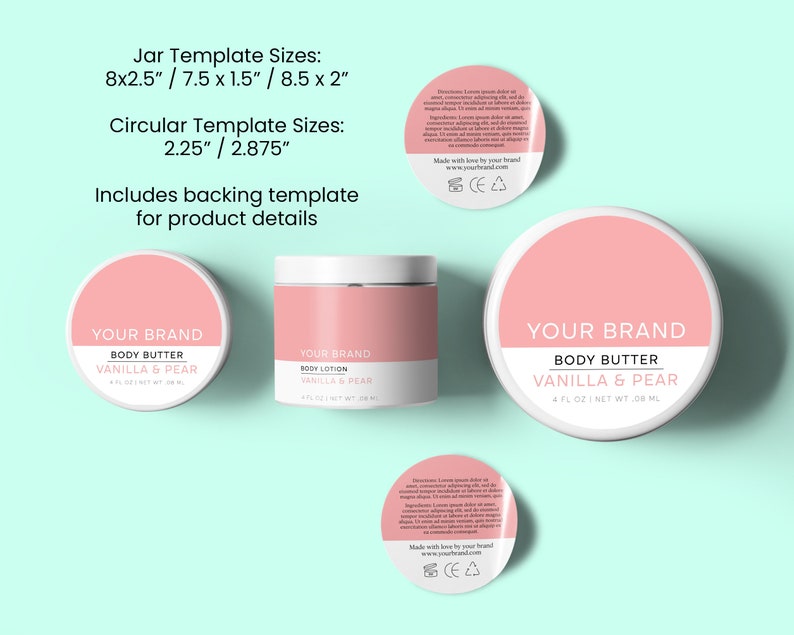 Editable Cosmetic Labels, Editable Body Product Labels, DIY Cosmetic ...