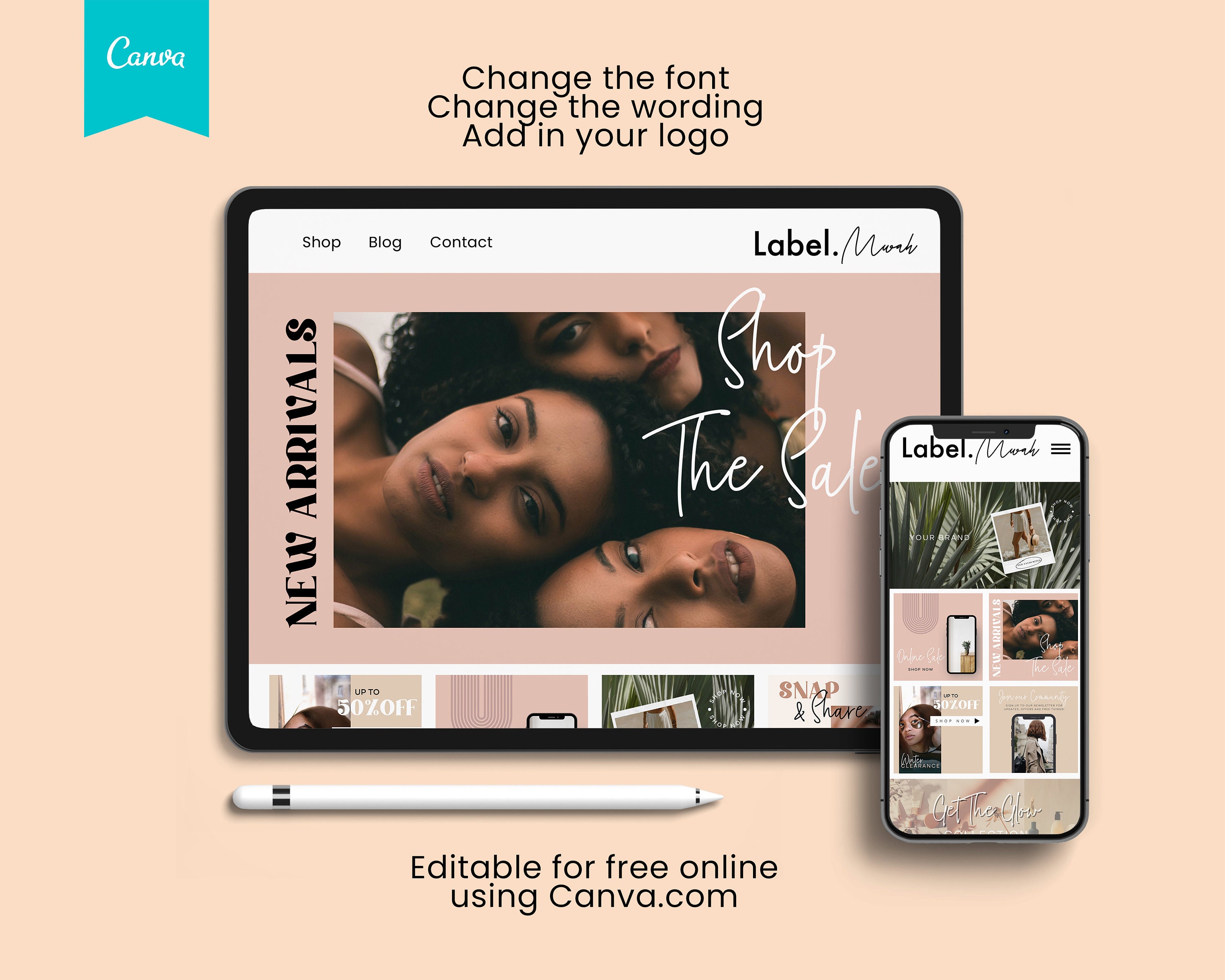DIY Website Banner Templates CANVA Editable Banners Custom - Etsy