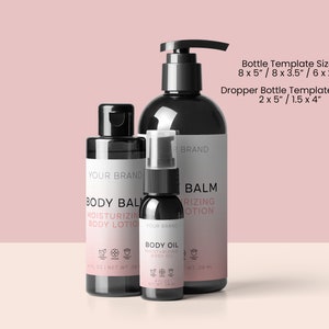 GRADIENT Editable Cosmetic Labels, Editable Body Product Labels, DIY ...