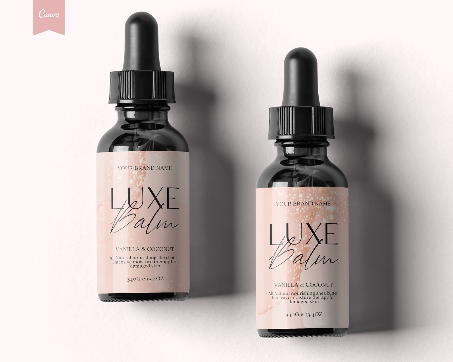 Editable PINK Cosmetic Bottle Label Marble Template Diy - Etsy