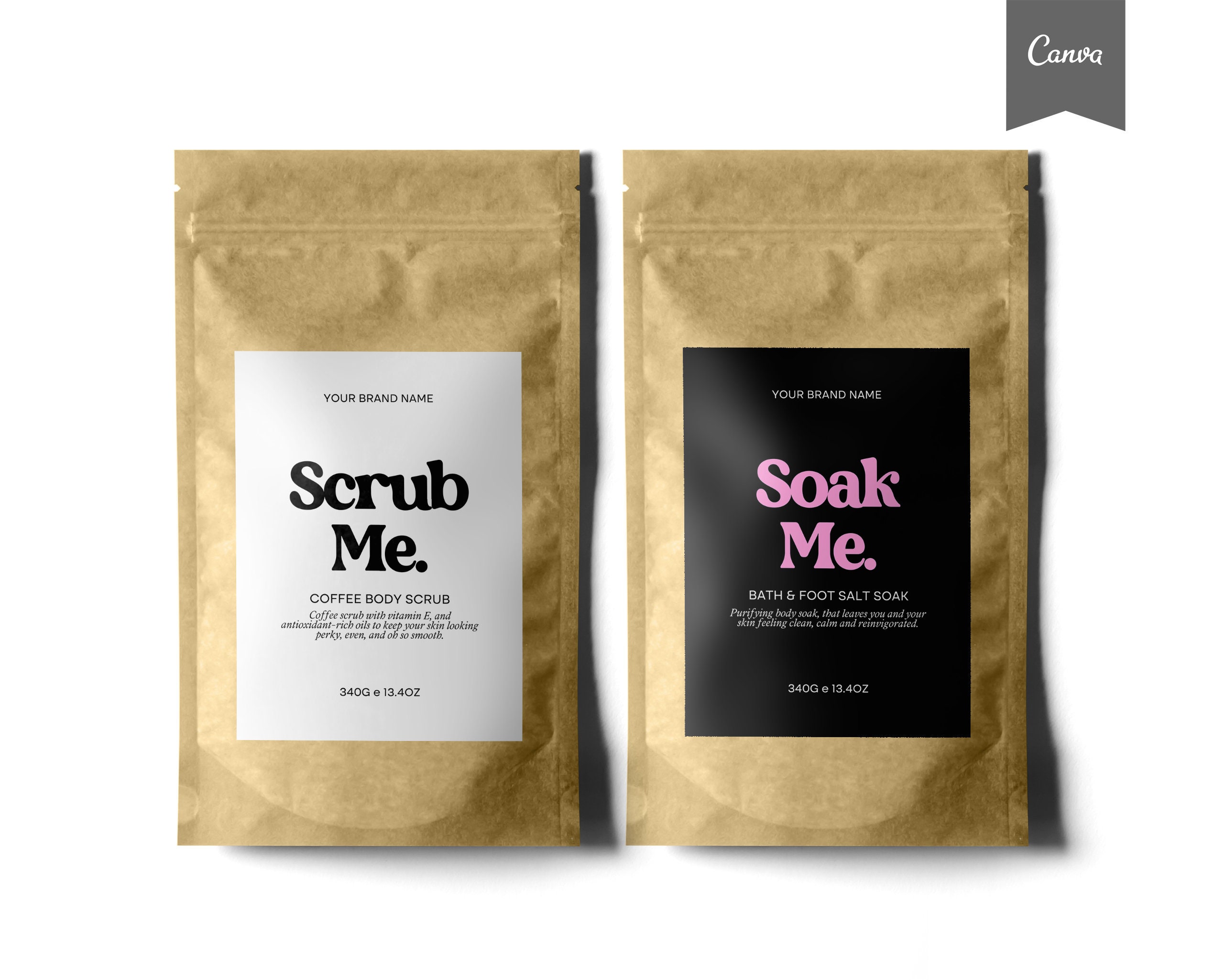 MINIMAL Editable Pouch Label Template Custom Product Label | Etsy