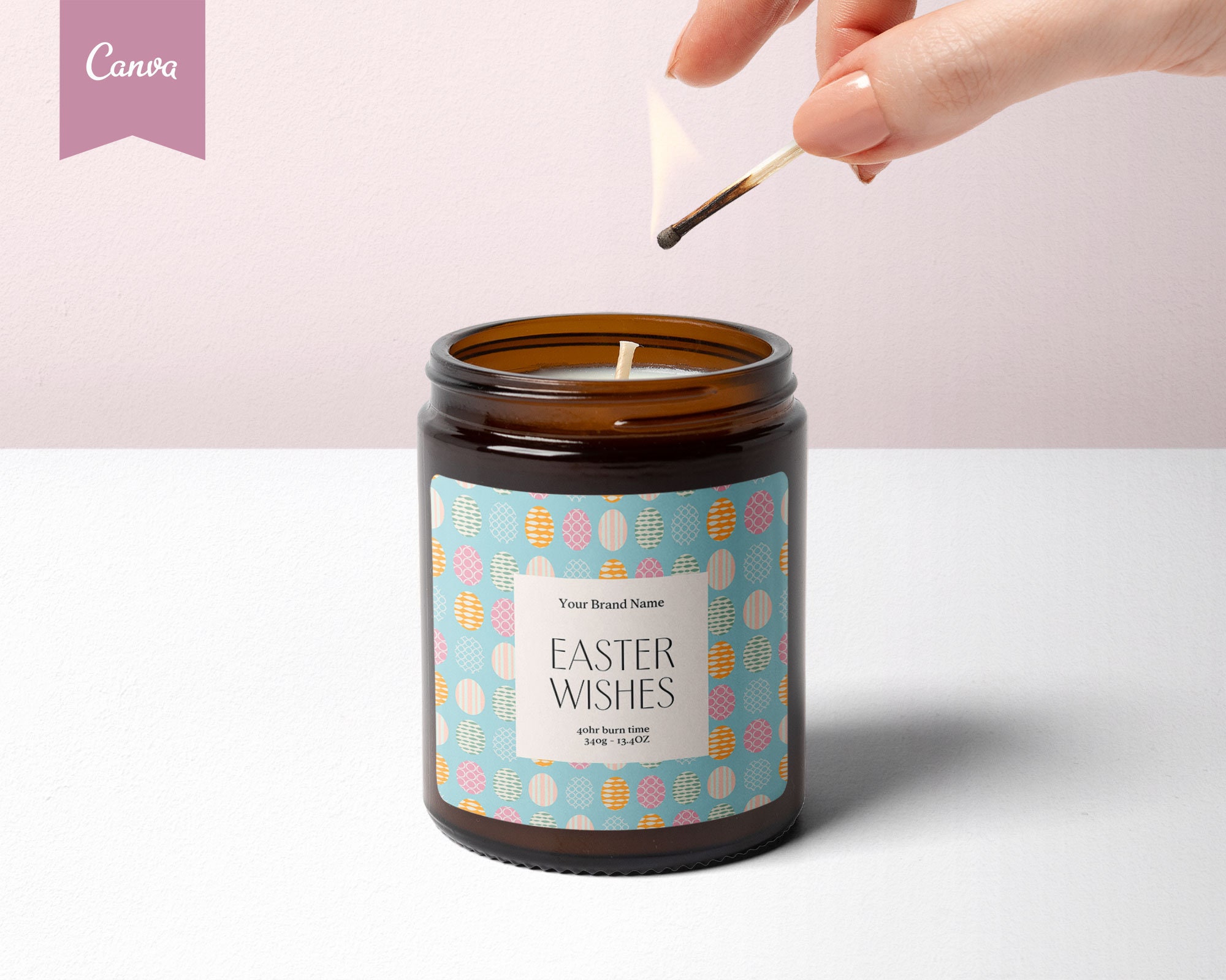 SPRING Editable Candle Label EASTER Candle Label Design - Etsy