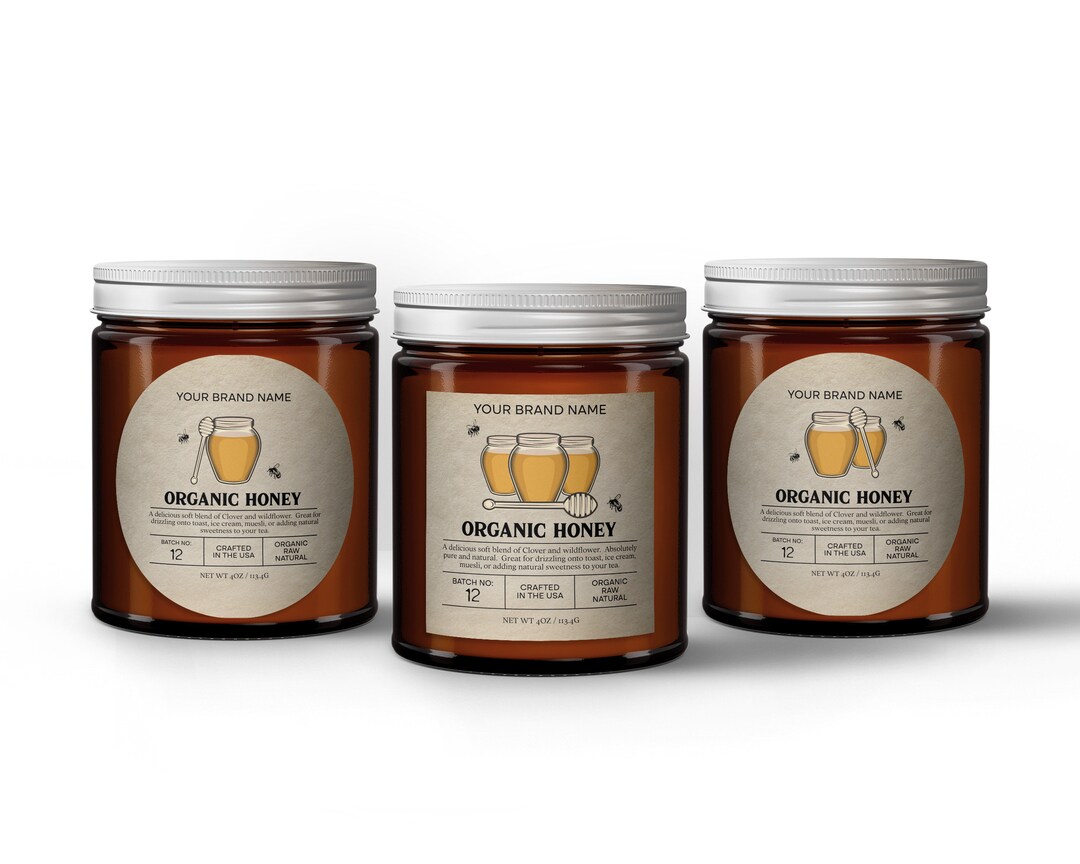 Editable HONEY Label, Round Jam Label, Honey Label Printable, Homemade ...