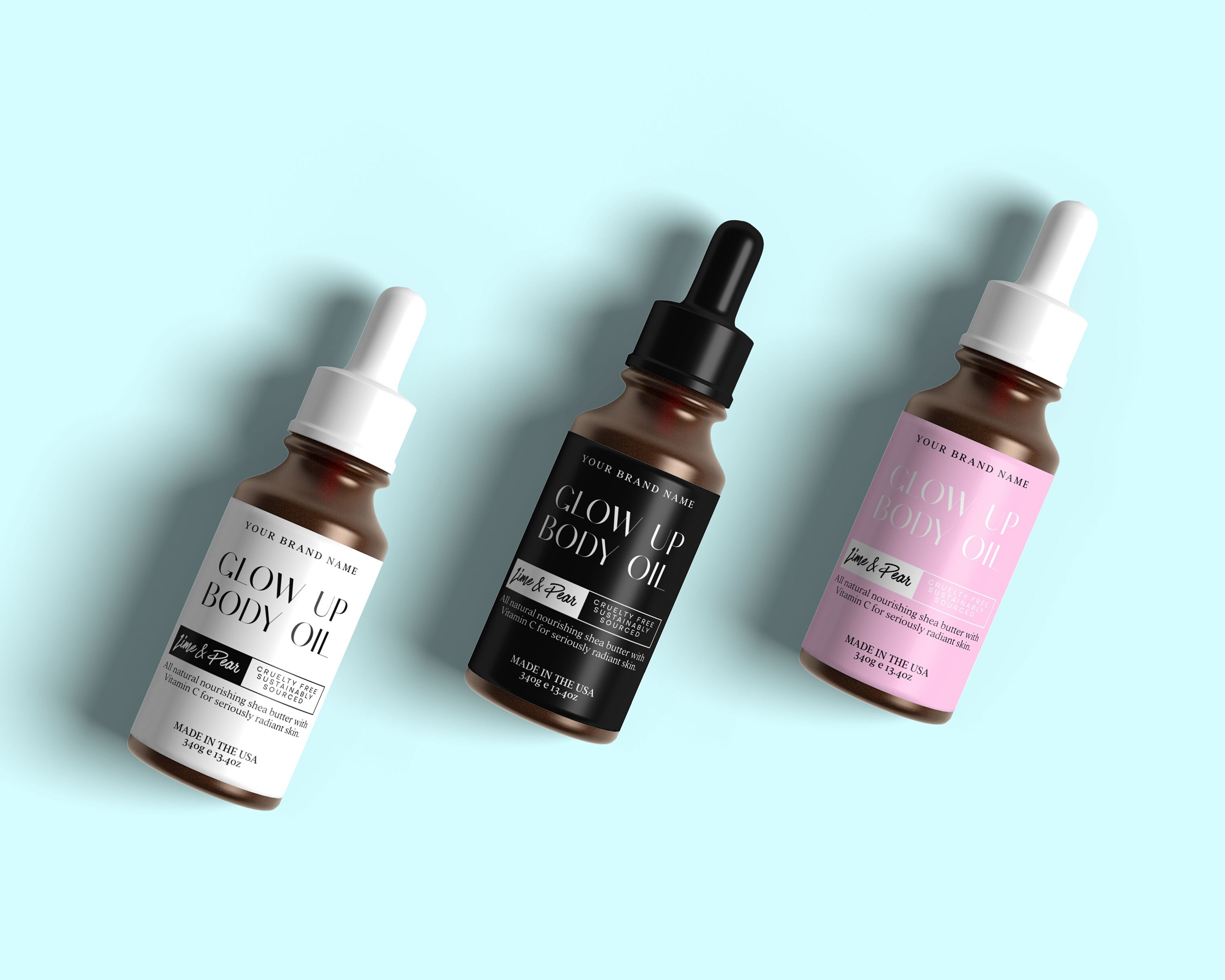 Editable Dropper Bottle Template Custom Product Label 1oz - Etsy