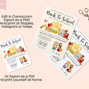 DIY Back to School Fundraiser, Editable, PTA Diy Template, Digital ...