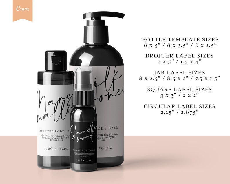 Editable Body Product Labels CANVA DIY Cosmetic Labels - Etsy