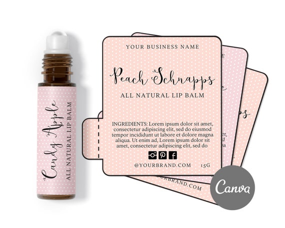 Editable Lip Balm Template Diy Chapstick Label Printable Lip | Etsy