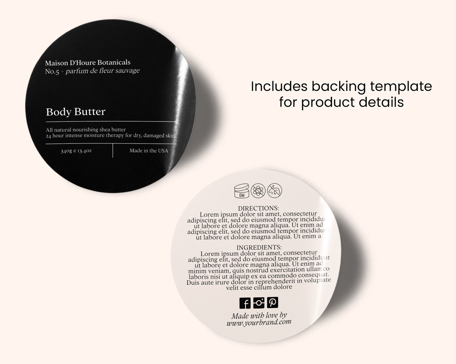 Editable Cosmetic Jar Label Template, DIY Cosmetics Label, Cosmetics ...