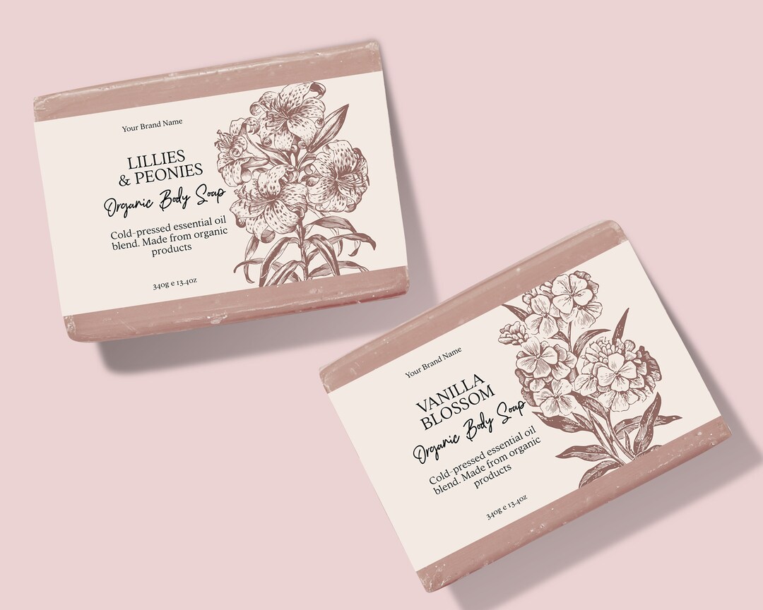 VINTAGE Floral Editable SOAP Label, APOTHECARY Soap Label Design, Bath ...