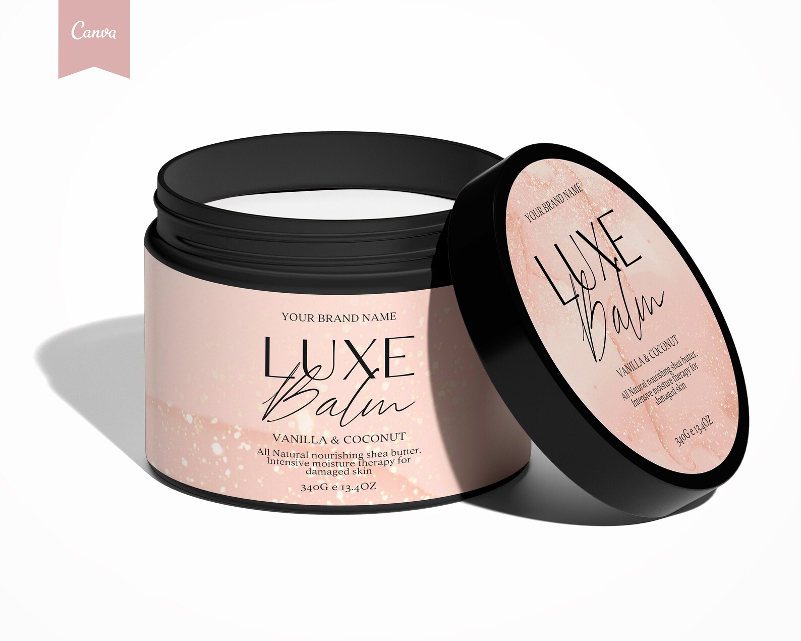 Editable PEACH Glitter Skin Care Product Labels Marble DIY - Etsy