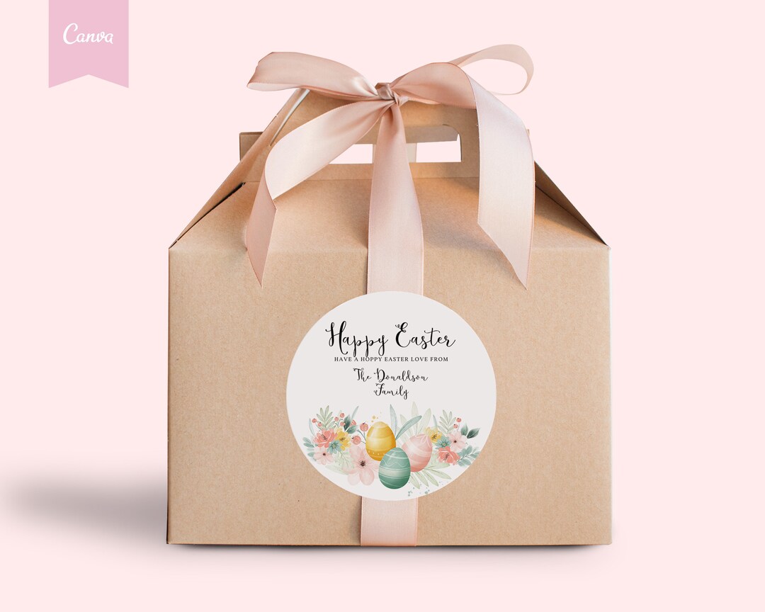 Editable EASTER Round Gift Tag Template, Party Favor Tag, Circular Gift ...