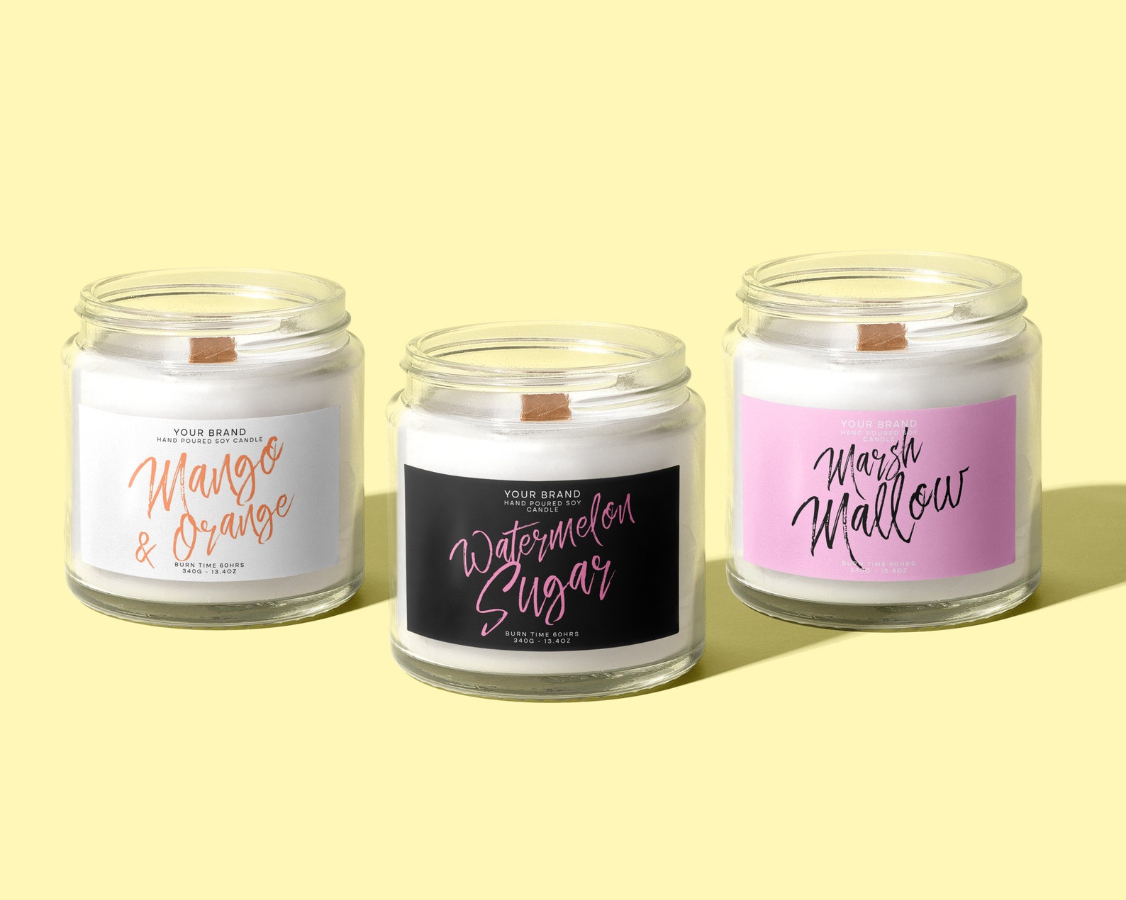 MODERN Editable Candle Label Candle Label Design RETRO | Etsy