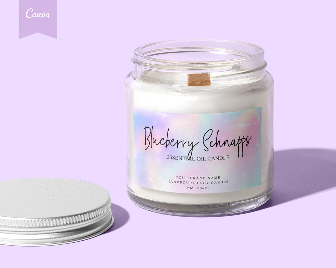 RAINBOW Editable Candle Label, GRADIENT Candle Label Design, Editable ...