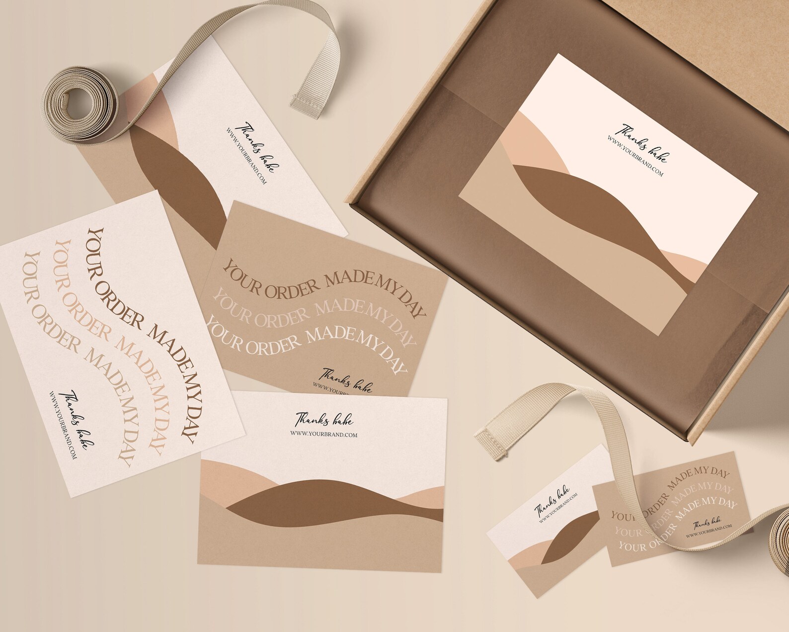 BOHO Branded Packaging Templates, Editable Template Bundle, Customer ...