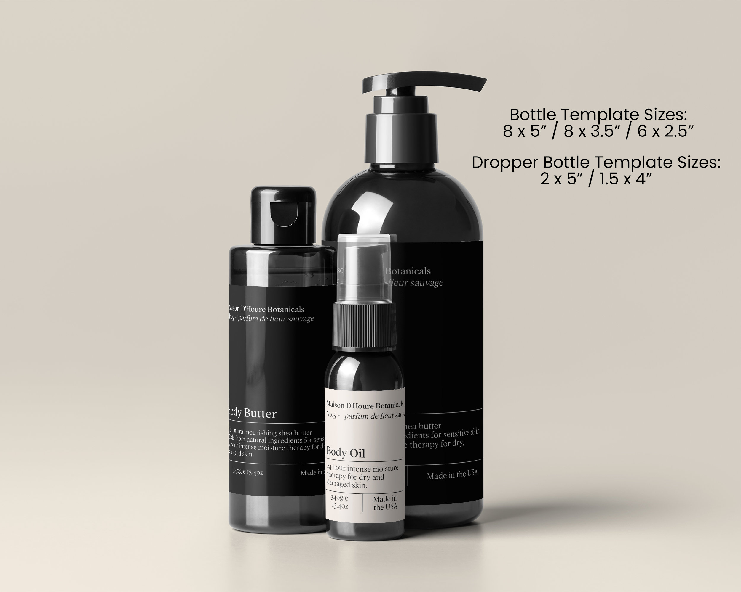 Minimal Editable Body Product Labels CANVA, DIY Cosmetic Labels ...