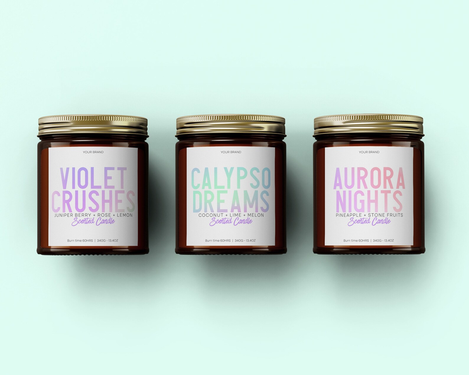 GRADIENT Editable Candle Label, Candle Label Design, Candle Sticker ...