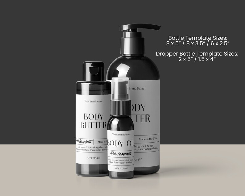 Editable Body Product Labels CANVA DIY Cosmetic Labels - Etsy