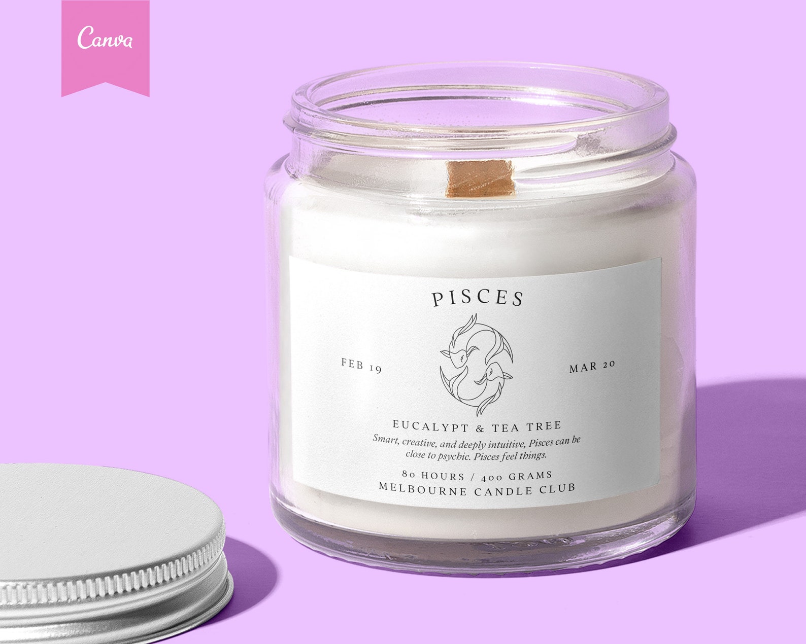 12 X HOROSCOPE Editable Candle Label, Zodiac Labels, Zodiac Sign Candle ...