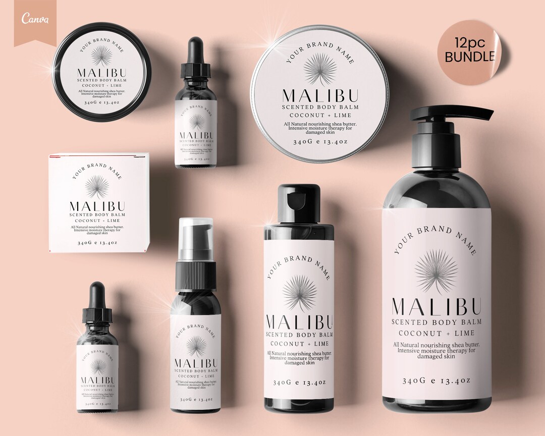 NATURAL Product Labels, Editable Cosmetic Labels, Label Templates ...