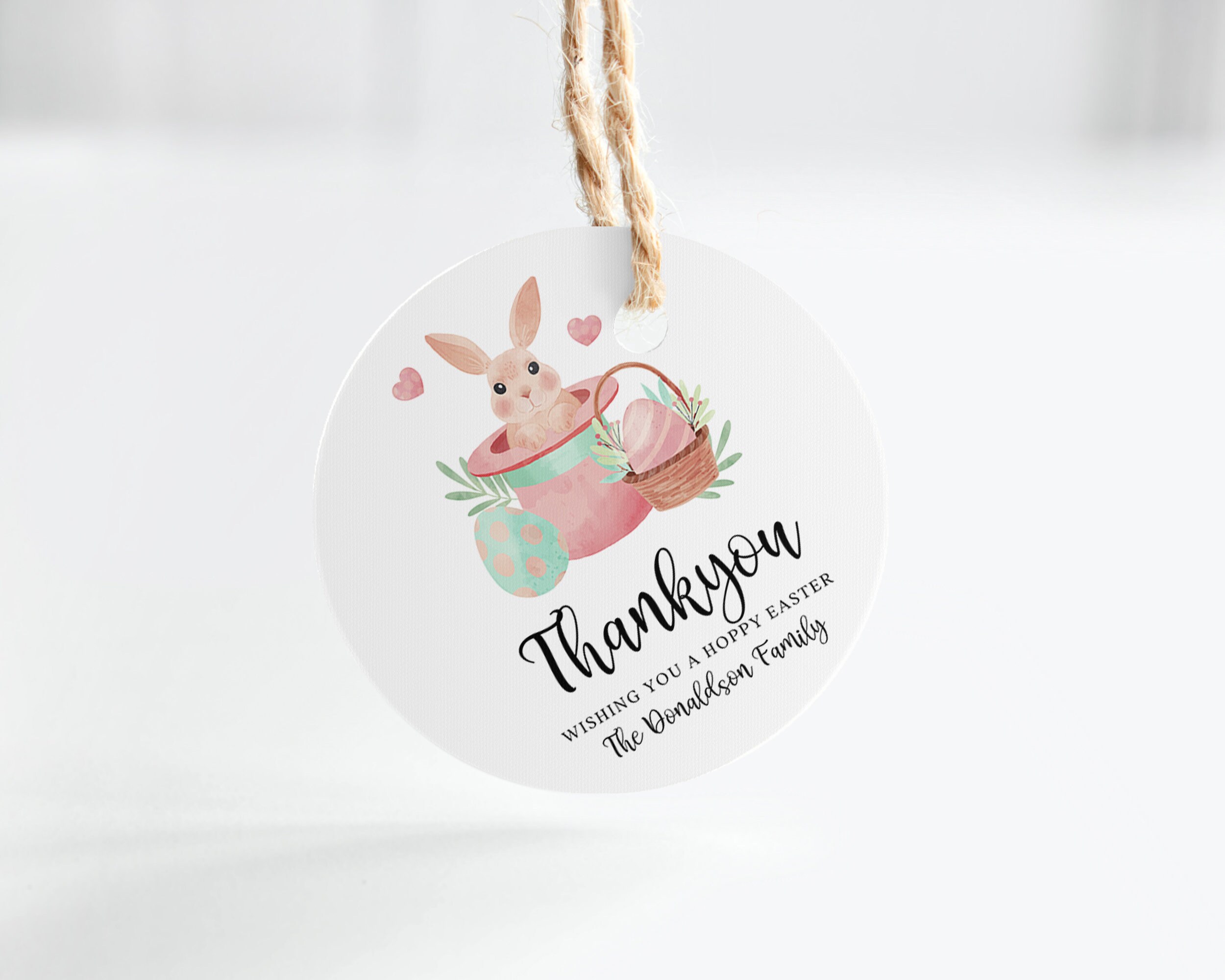 Editable EASTER Round Gift Tag Template Party Favor Tag - Etsy