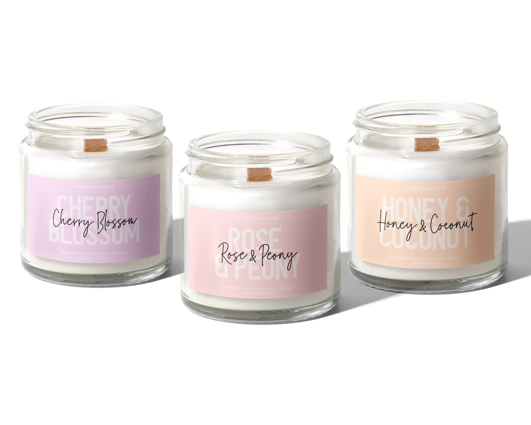 TRENDY Editable Candle Label, MODERN Candle Label Design, Candle ...