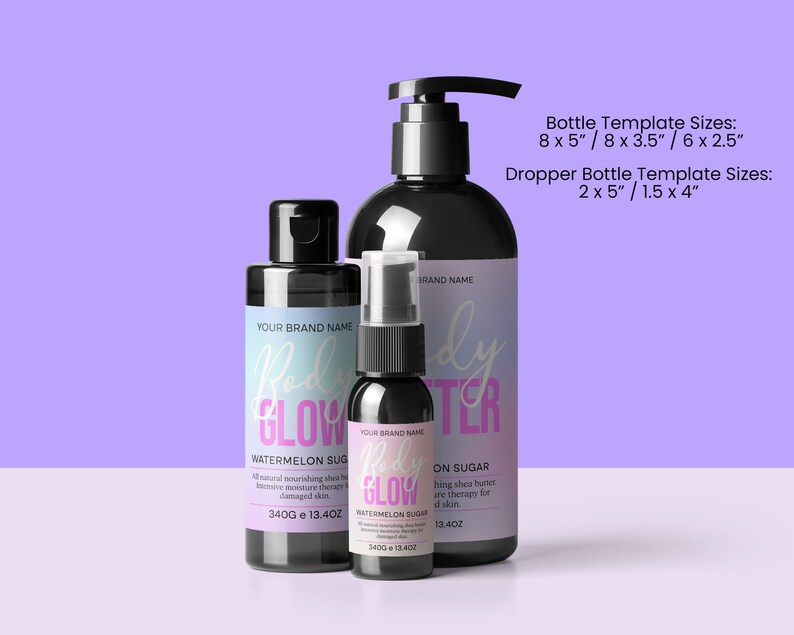 GRADIENT Editable Cosmetic Labels Editable Body Product - Etsy