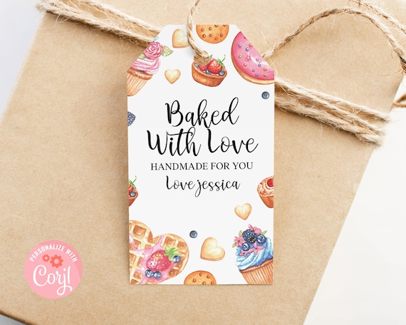 DIY Sweets Gift Tag Template Editable Party Favor Tag | Etsy