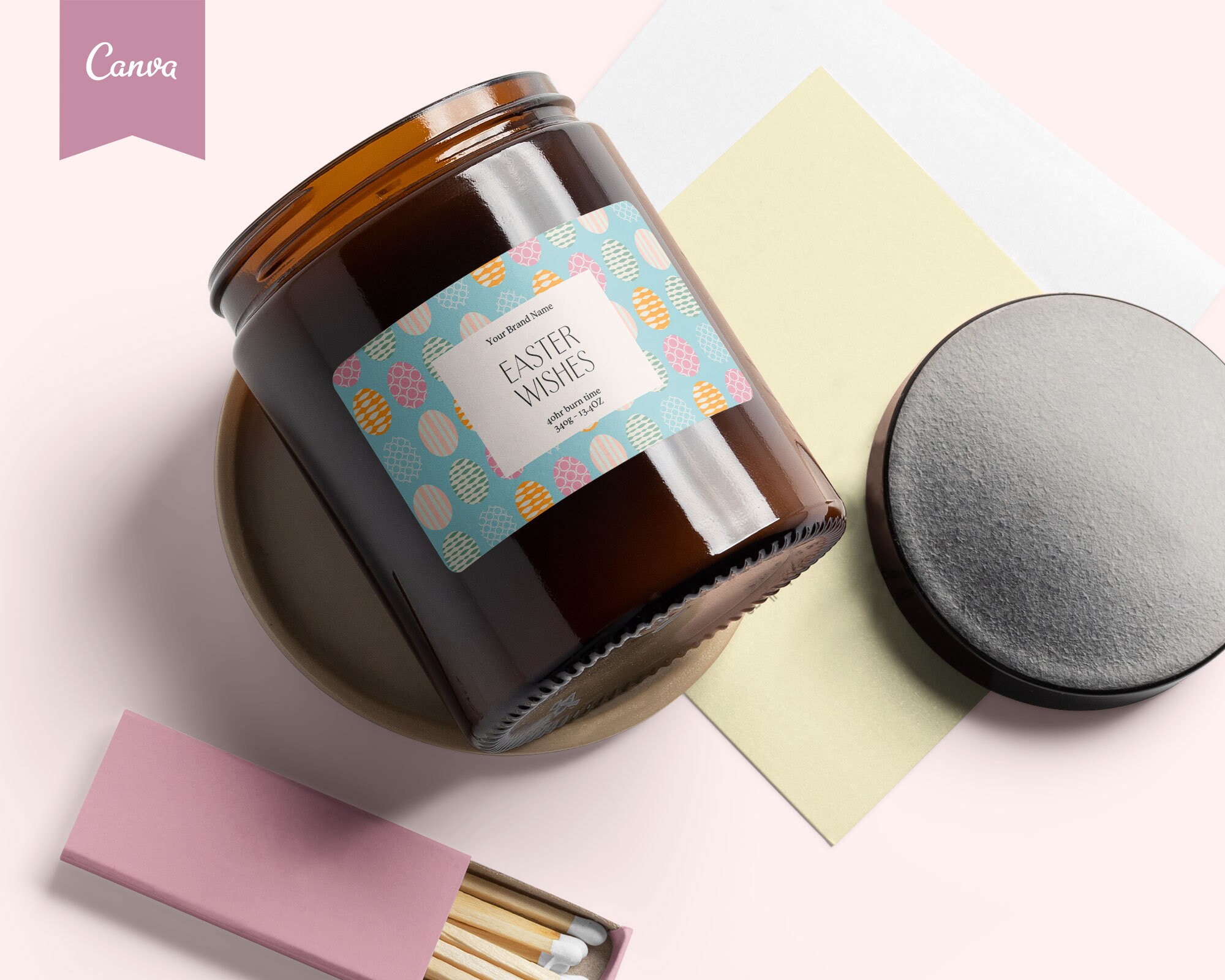SPRING Editable Candle Label EASTER Candle Label Design - Etsy