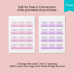 GRADIENT Editable Cosmetic Labels, Editable Body Product Labels, DIY ...