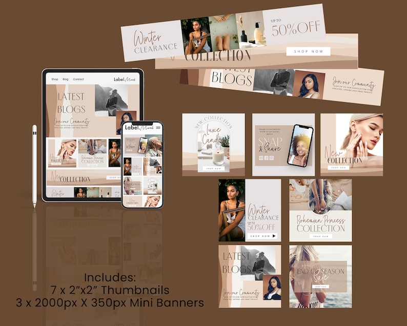 DIY Website Banner Templates CANVA Editable Banners Custom | Etsy