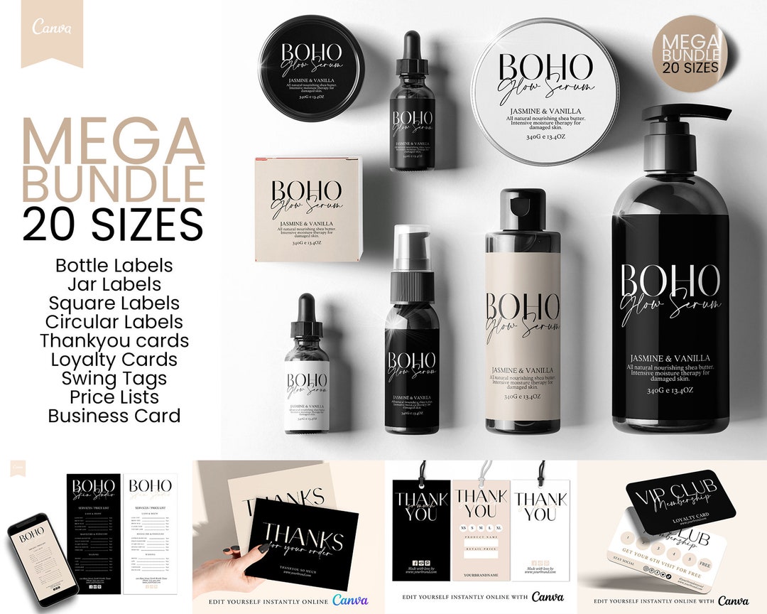 Editable Cosmetic MEGA BUNDLE, Product Label Template, Diy Cosmetic ...