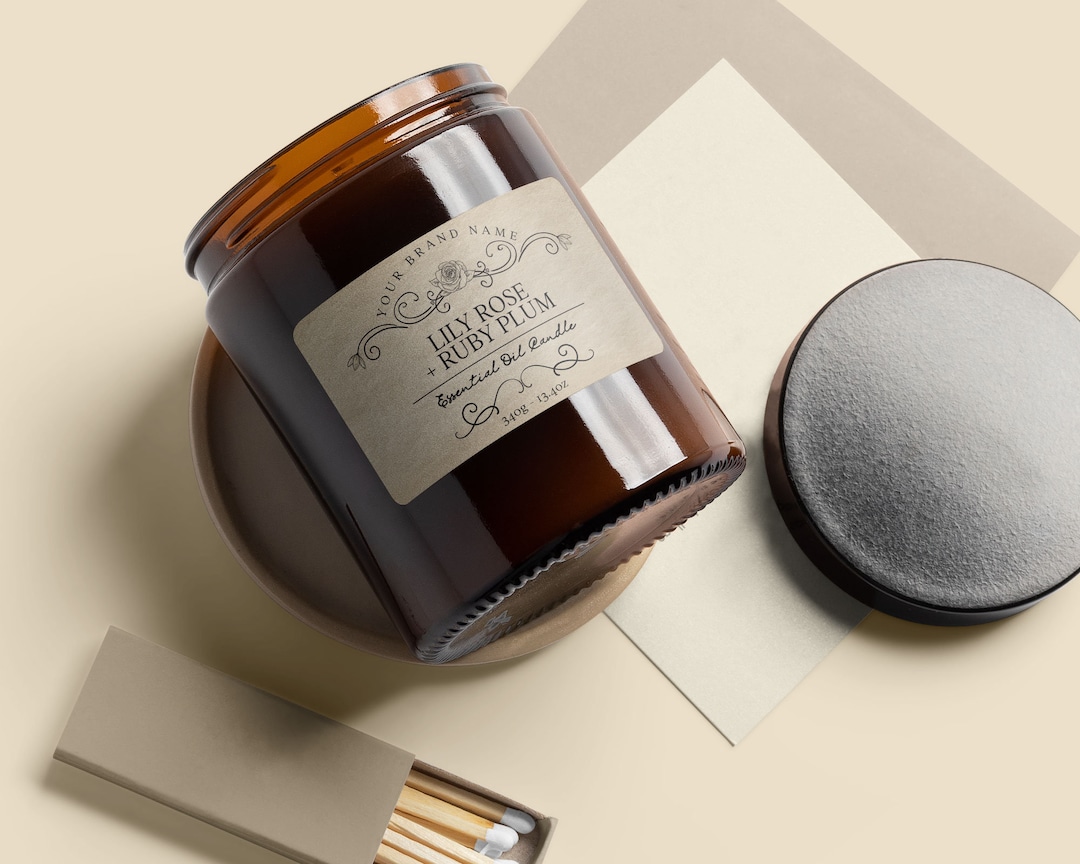 VINTAGE Editable Candle Label, APOTHECARY Candle Label Design, Candle ...