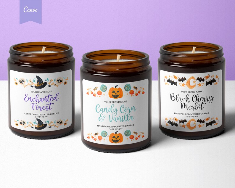 HALLOWEEN Editable Candle Label, SPOOKY Candle Label Design, Wax Melt ...