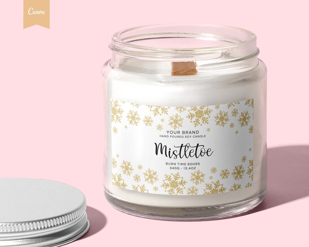 SEASONAL Editable Candle Label, CHRISTMAS Candle Label Design ...