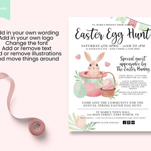 Editable EASTER Egg Hunt Flyer DIY Flyer Template Custom | Etsy
