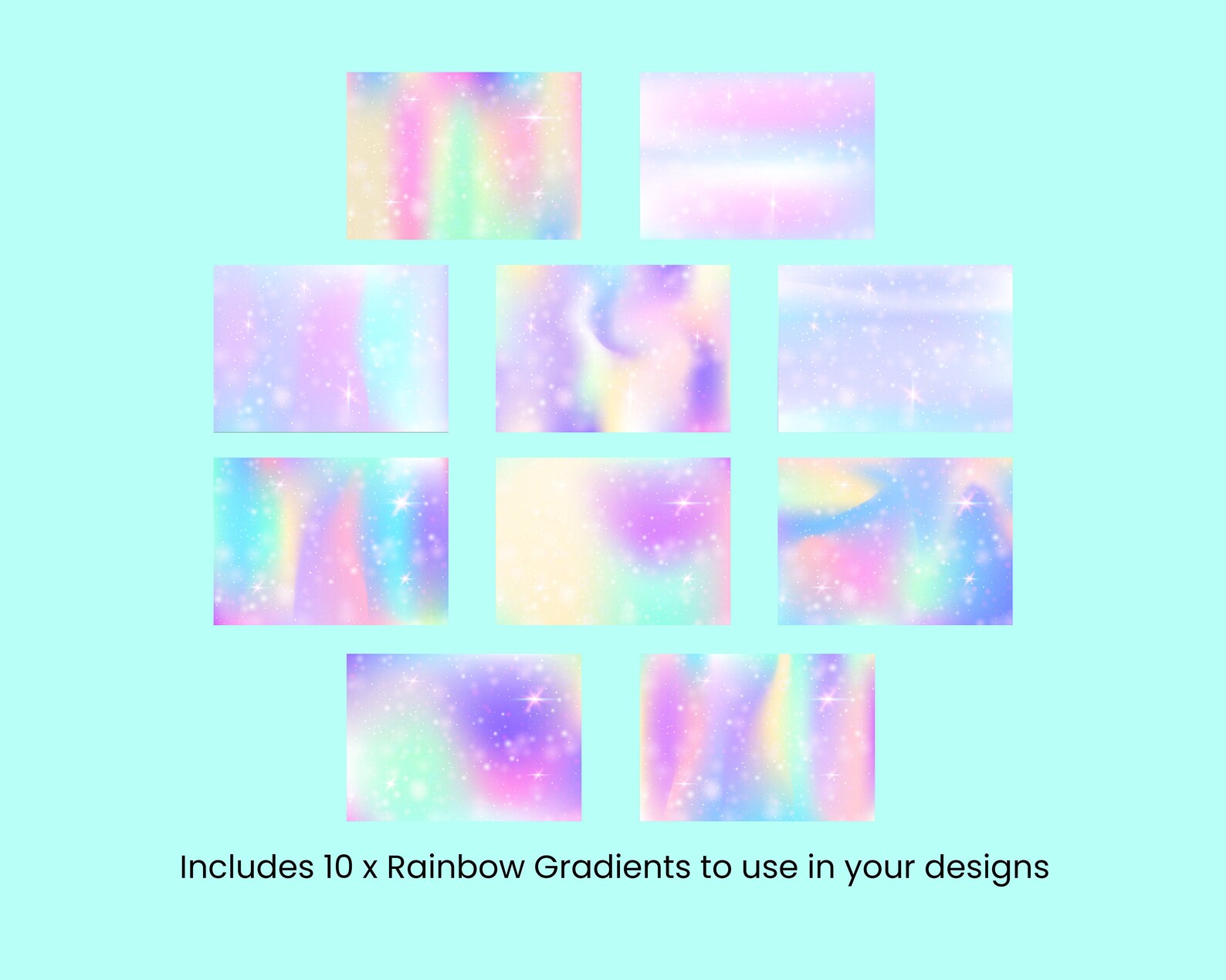 GRADIENT Editable Pouch Label Template RAINBOW Custom Product | Etsy