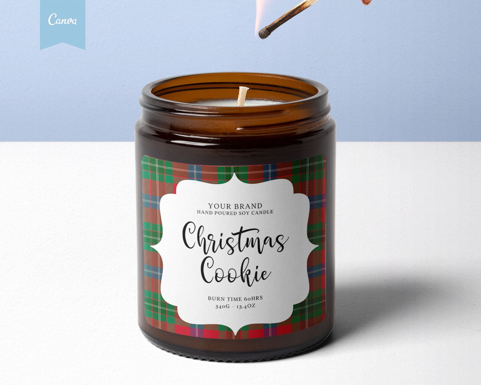 SEASONAL Editable Candle Label CHRISTMAS Candle Label Design - Etsy
