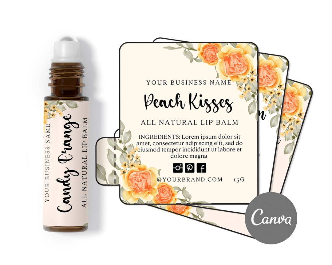 ORGANIC Editable Lip Balm Template, Diy Chapstick Label, Printable Lip ...